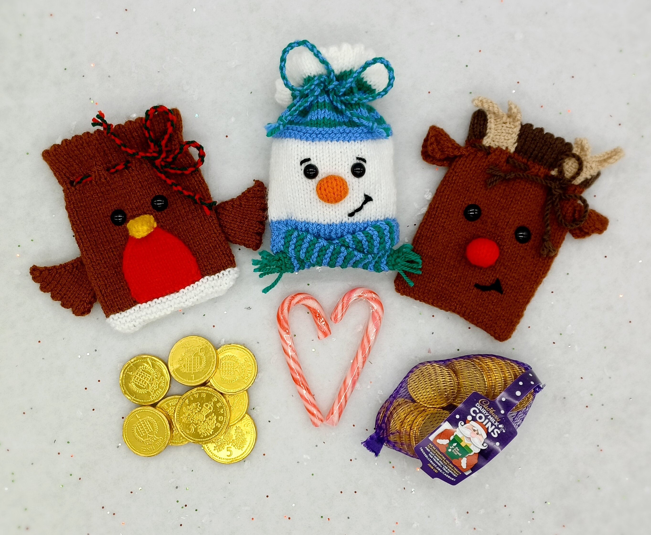 PDF Christmas DK Knitting Pattern Decoration Chocolate Coin Bags Gift ...