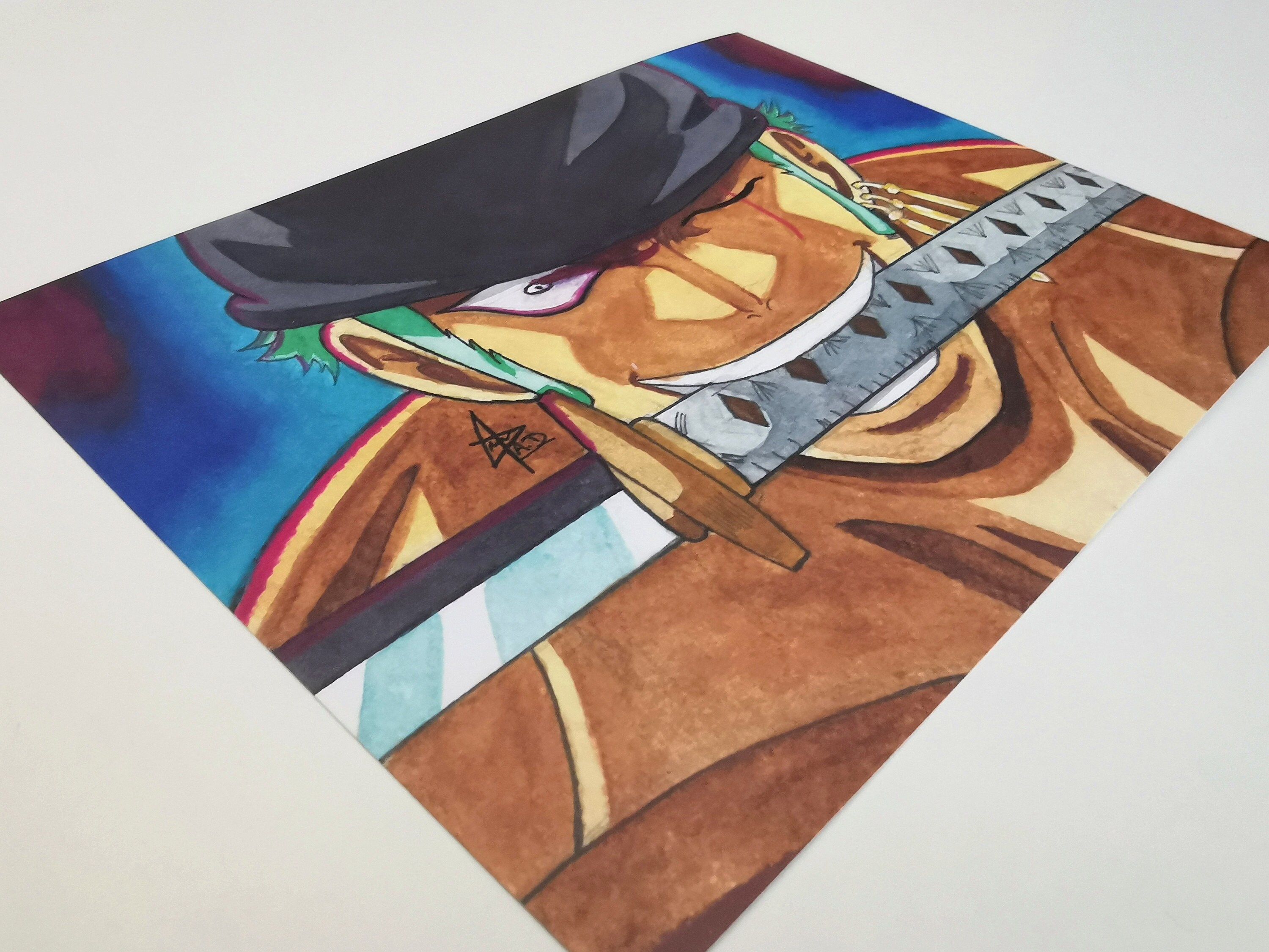 Imprimir Ilustración Roronoa Zoro One piece Acuarela - Etsy México
