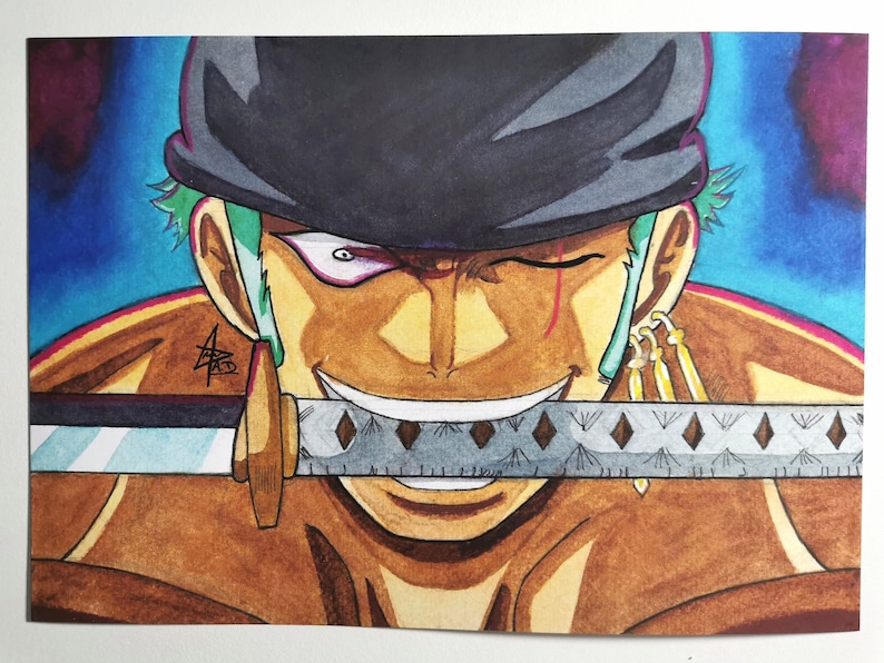 Print Illustration Roronoa Zoro One Piece Watercolor - Etsy