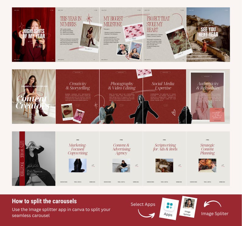 Bold Red Instagram Kit | Instagram Canva Template Bundle | Animated ...