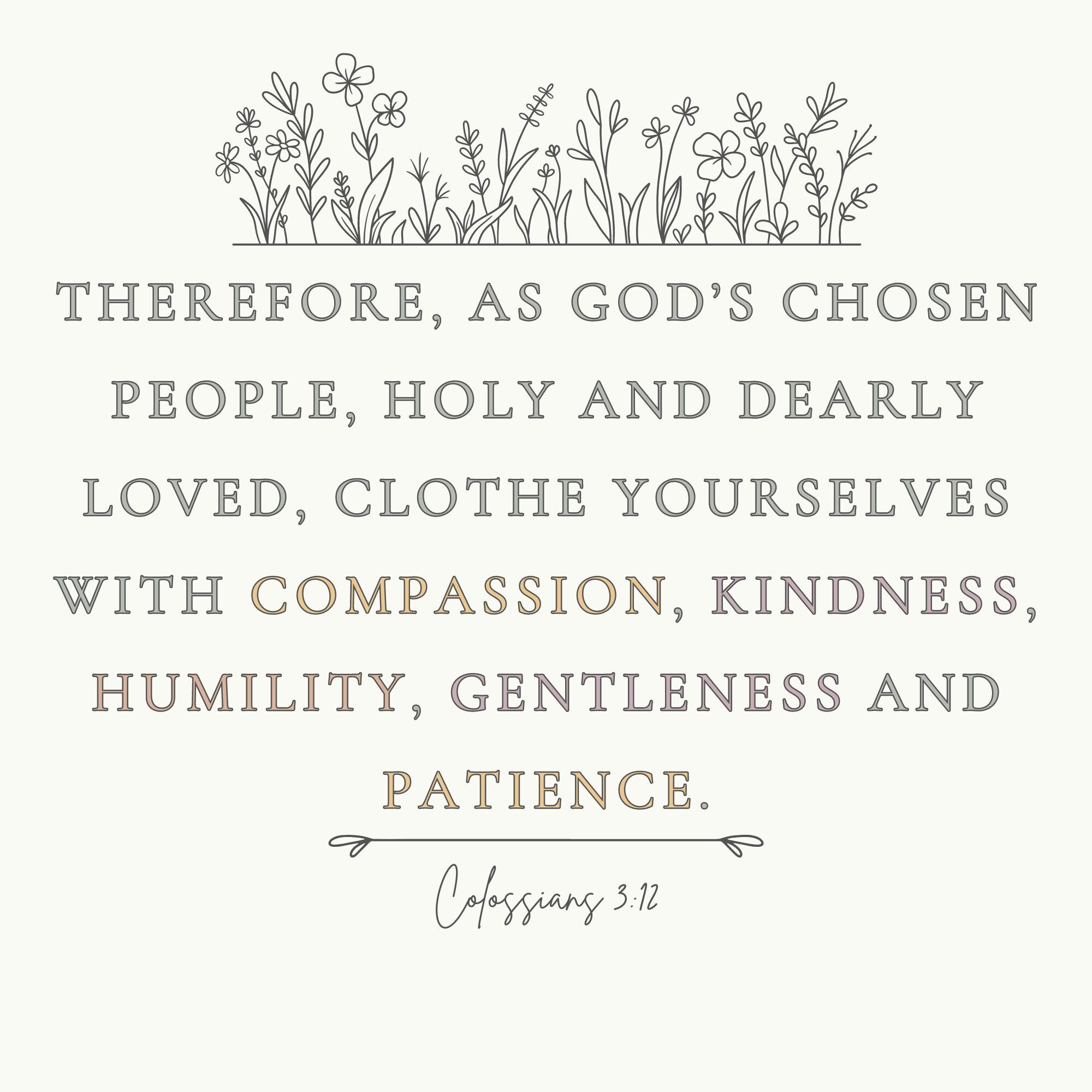 Pastel Colossians Bible Verse Digital File - Etsy