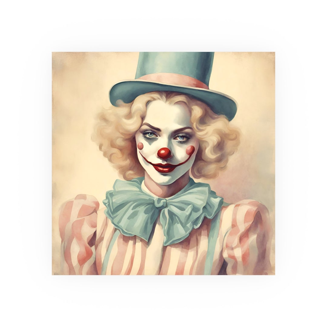 Poster, Carnival Circus Clown Collection, Circus Clown, Pastel Decor ...