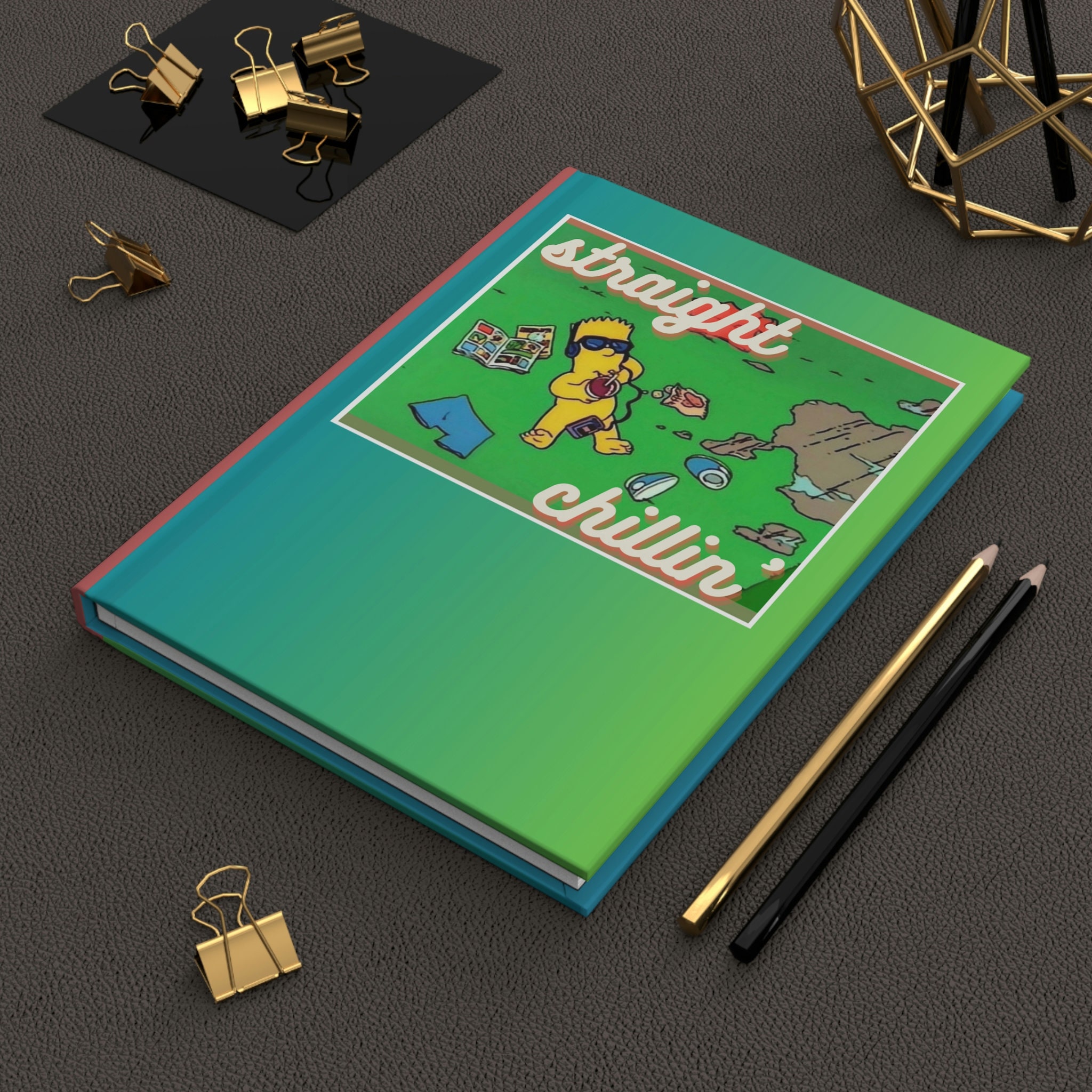 Bart Simpson Straight Chillin' - Hardcover Journal Matte - Etsy