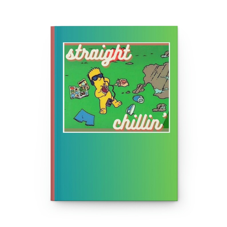 Bart Simpson Straight Chillin' - Hardcover Journal Matte - Etsy