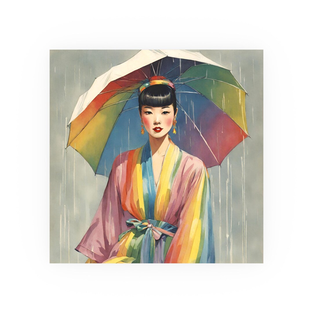 Be the Rainbow Portrait, Rainy Art Poster, Vintage Style Wall Art ...
