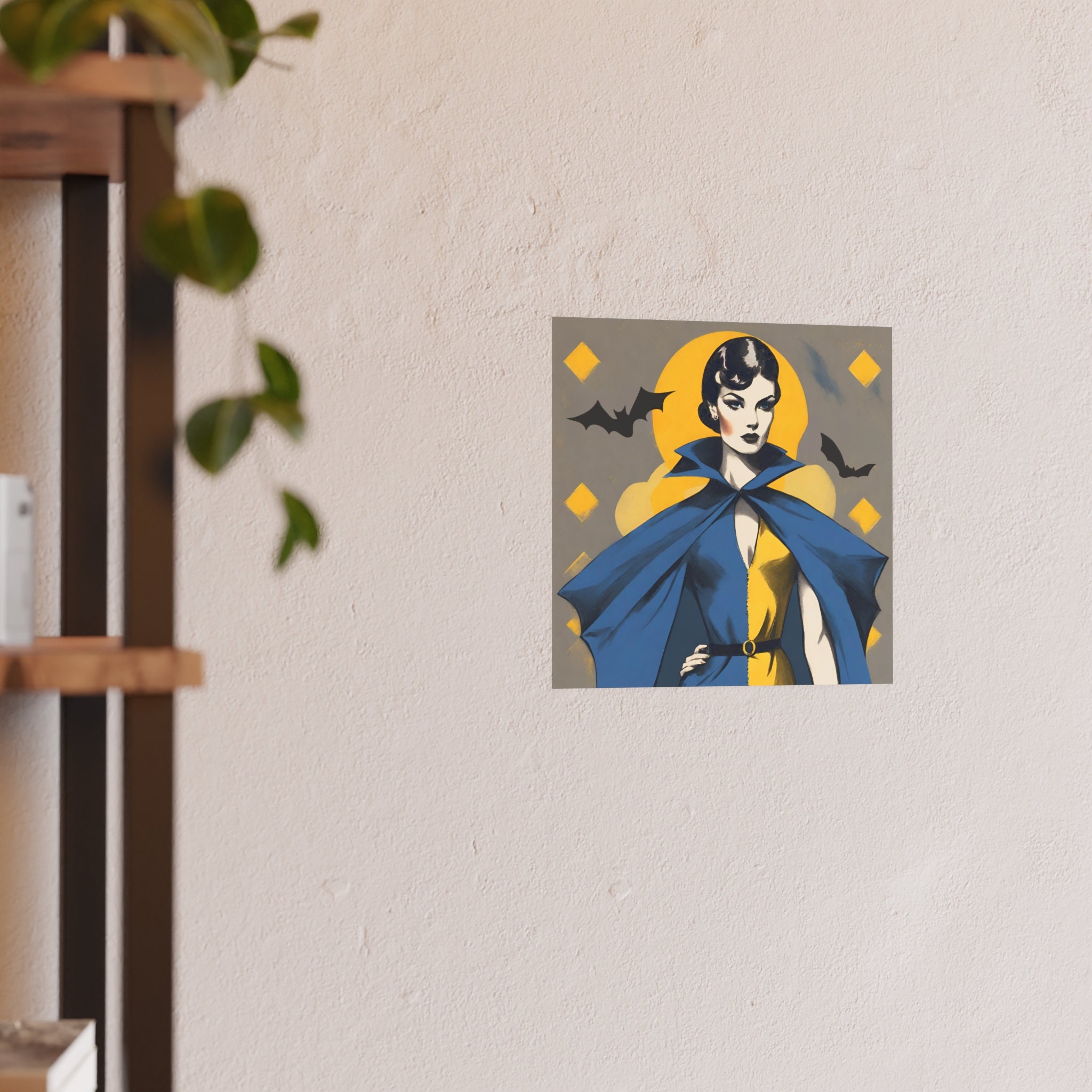 Classic Bat Girl Poster, Comic Book Poster, Vintage Style Wall Art ...