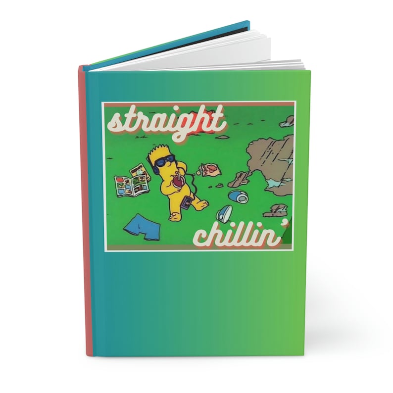 Bart Simpson Straight Chillin' - Hardcover Journal Matte - Etsy