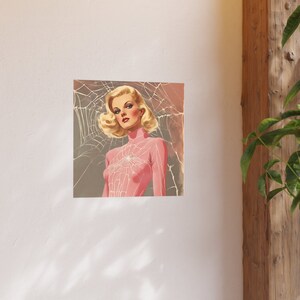 Pink Spider Girl Fan Art Poster, Vintage Style Wall Art, Satin and ...