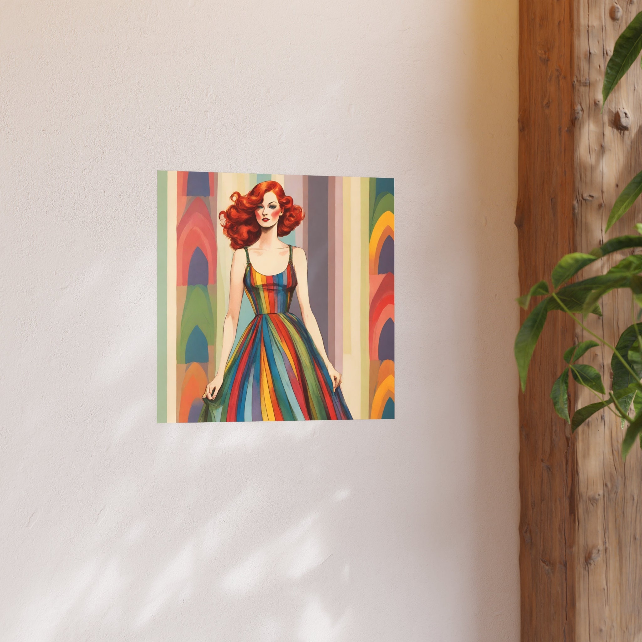 Rainbow Portrait, Art Poster, Vintage Style Wall Art, Satin and ...