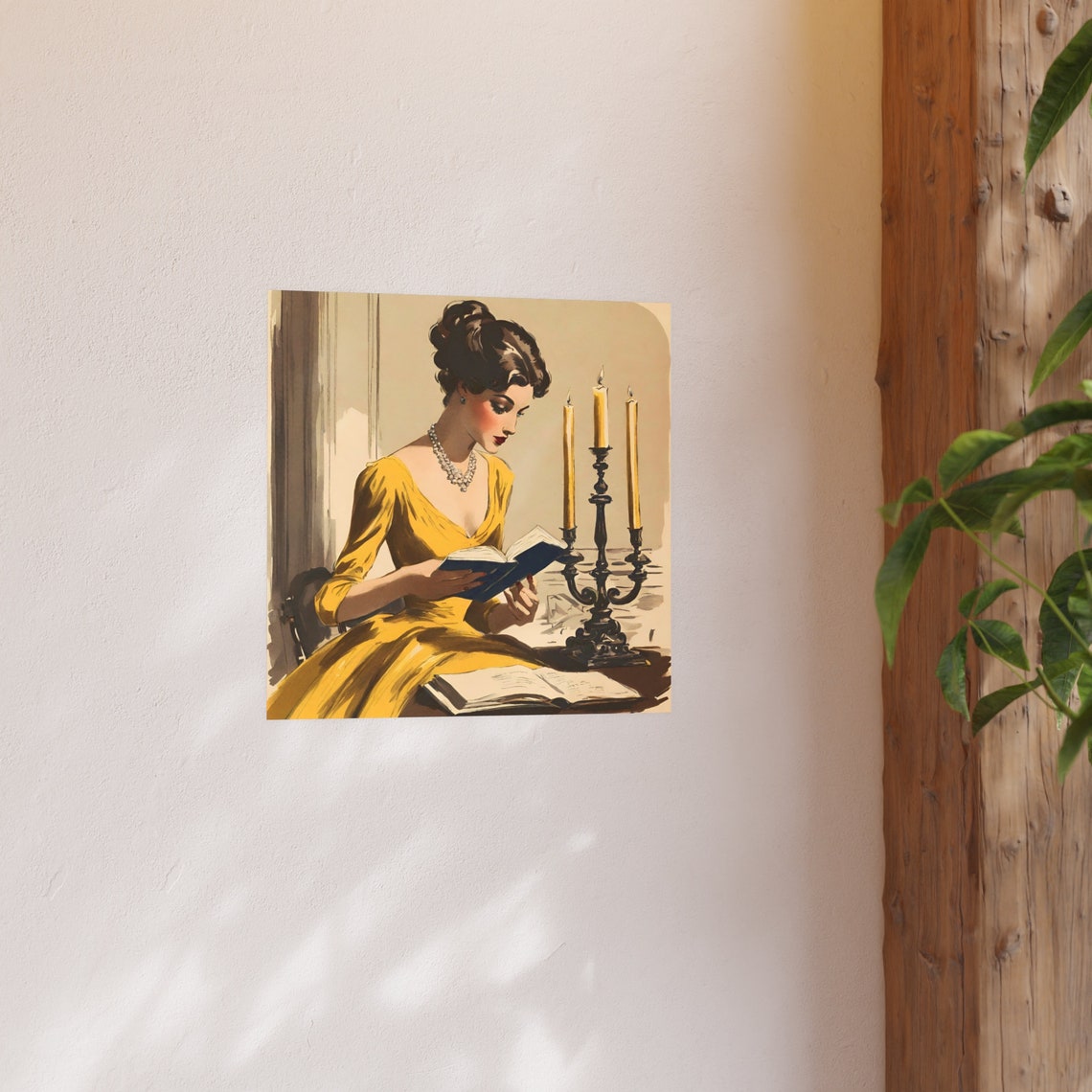 Yellow Princess Library Fan Art Poster, Vintage Style Wall Art, Satin and Archival Matte Posters ...