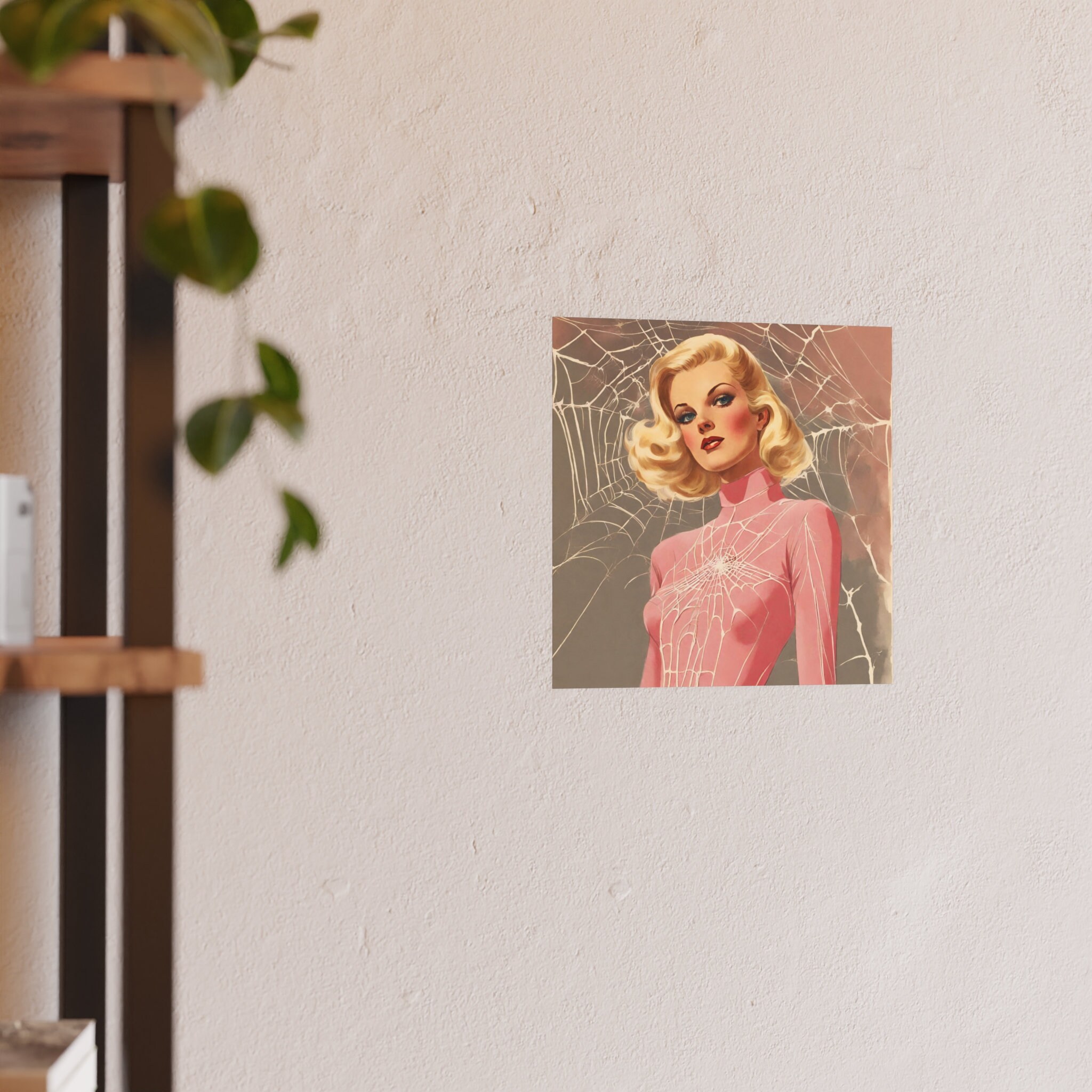Pink Spider Girl Fan Art Poster, Vintage Style Wall Art, Satin and ...