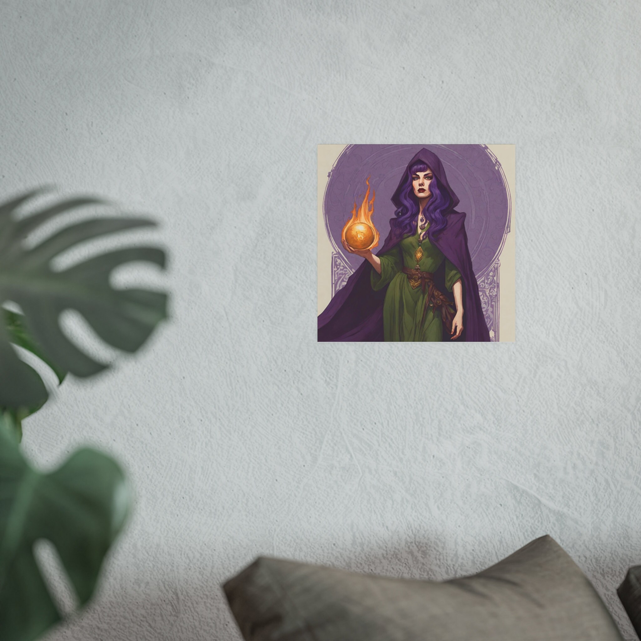 Purple Sorcerer Wizard Mage D&D Art Poster, Vintage Style Wall Art ...