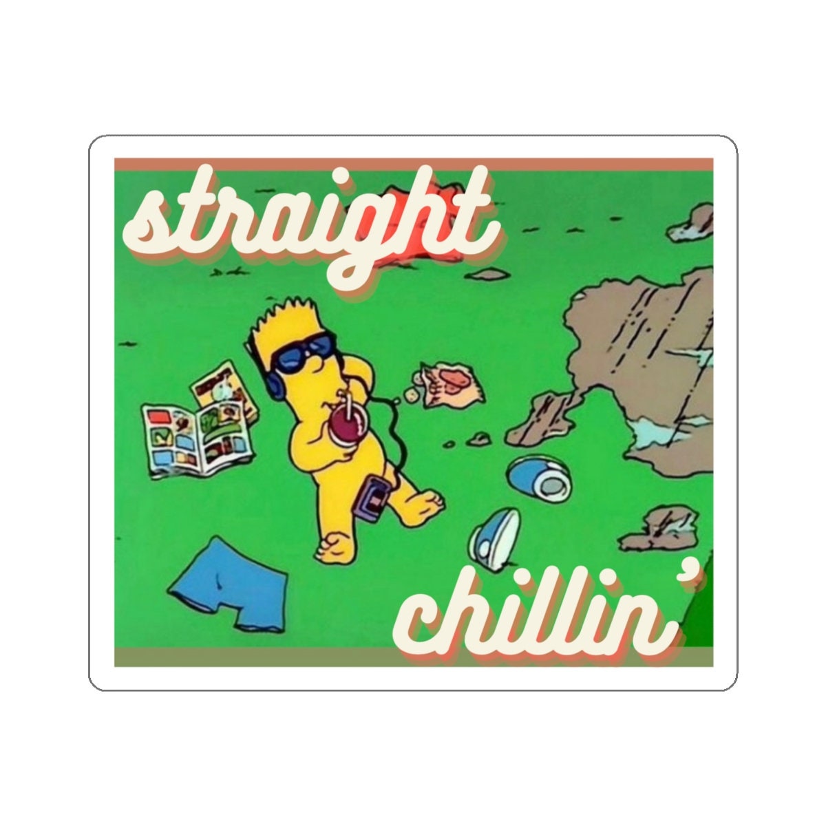 The Simpsons - Bart Chillin' Vinyl Sticker - Etsy