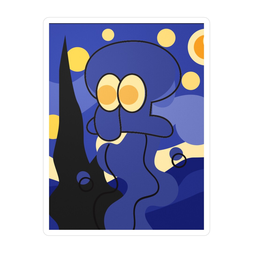 Squidward Starry Night Vinyl Decal Sticker - Etsy Australia