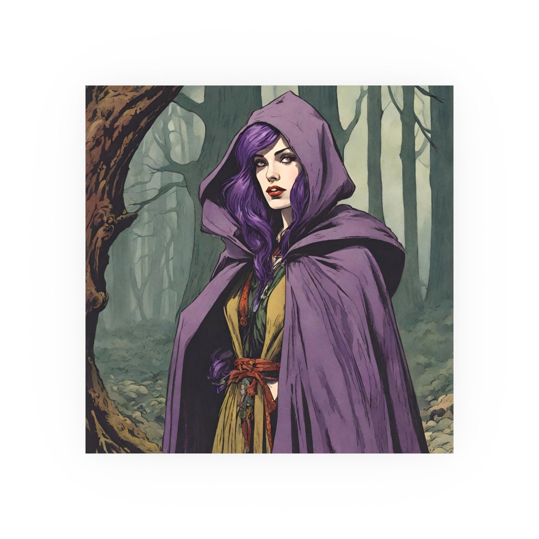 Sorcerer Wizard Mage D&D Art Poster, Vintage Style Wall Art, Satin and ...