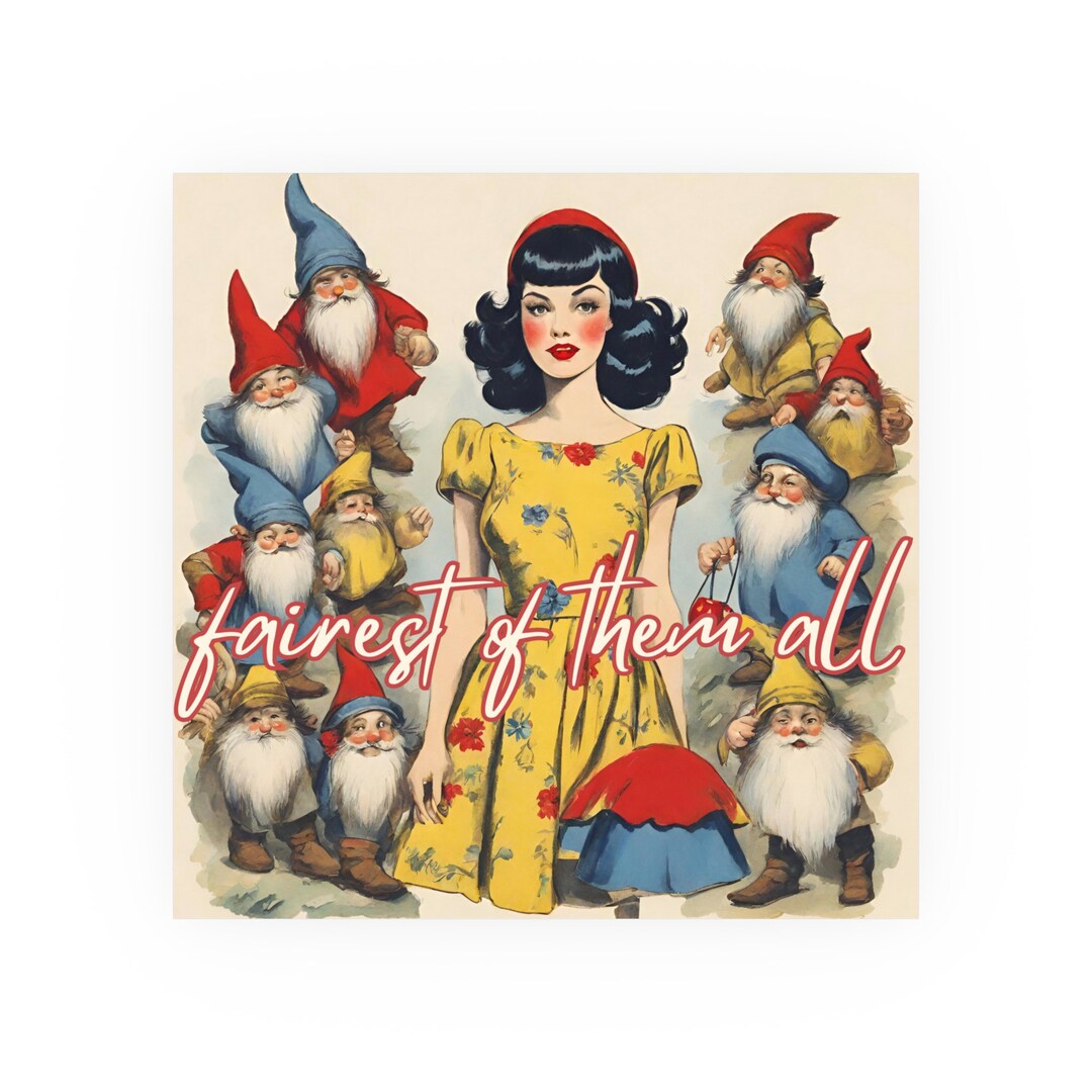 Snow White and Dwarves Poster, Princess Fanart, Charming, Vintage Style ...