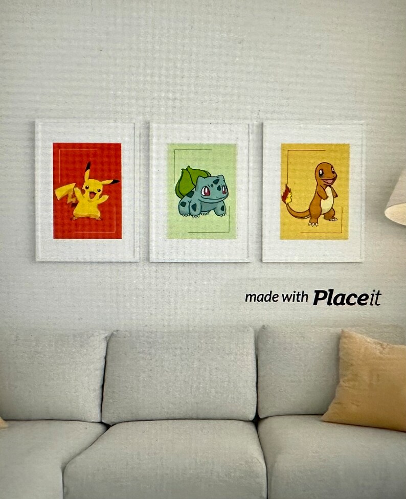 Set of 3 Pokemon Digital Art Work - Etsy
