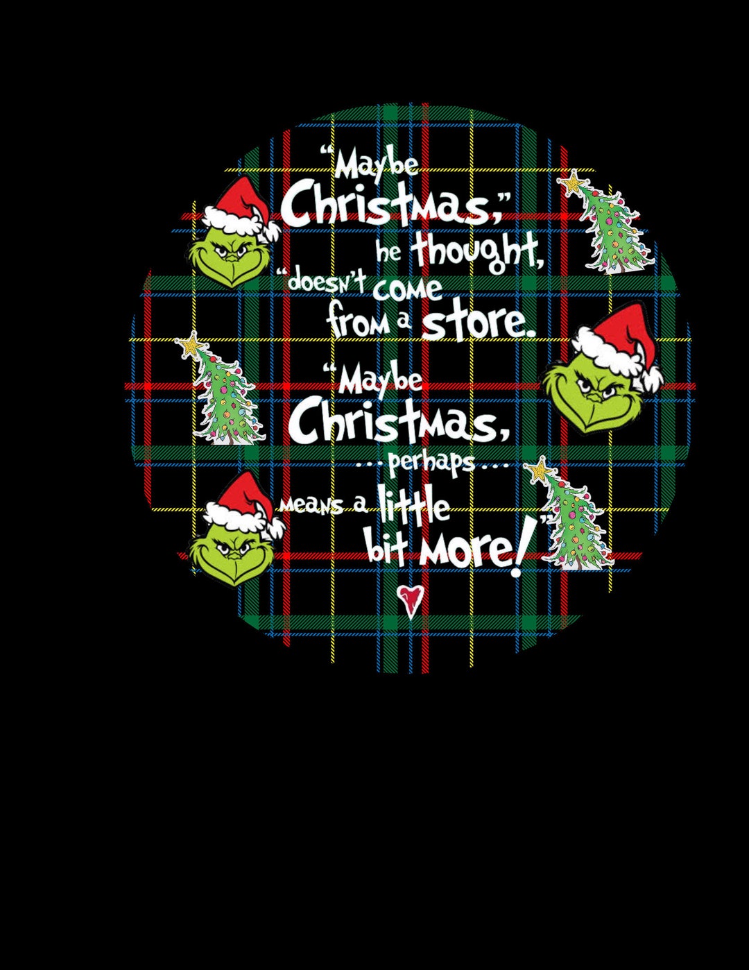 Grinch Cardstock Round Image Digital Download - Etsy