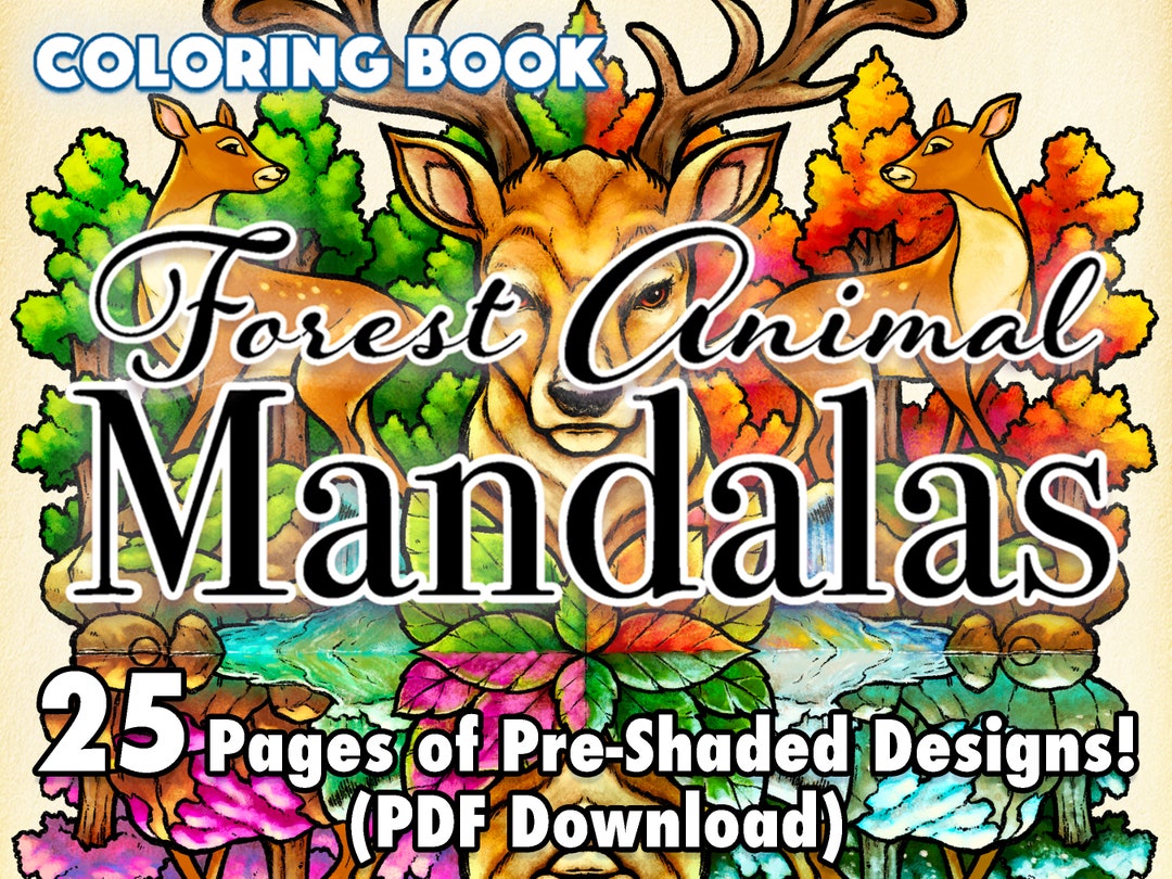 Forest Animal Mandalas Adult Coloring Book - Etsy