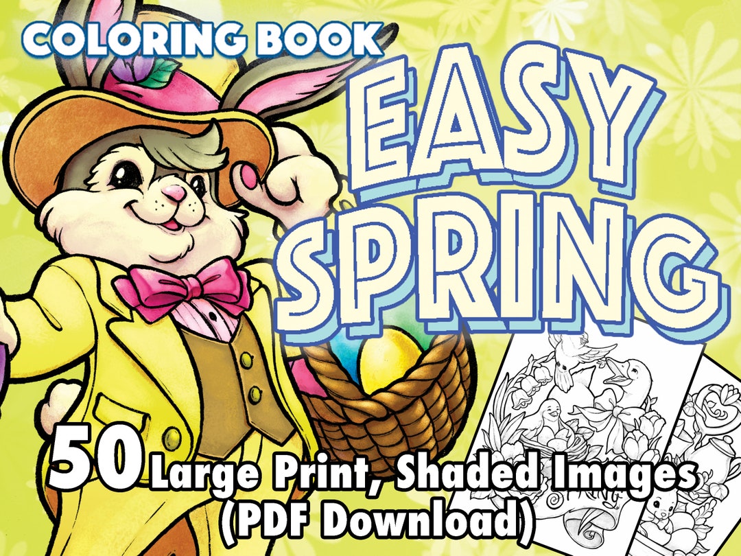 Easy Spring: 50 Large Print Spring Designs Adult Coloring Book - Etsy