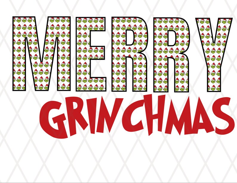Merry Grinchmas PNG: Grinch Face Sublimation (digital Download) - Etsy