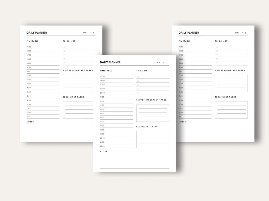 Daily Printable 1-page Planner | Instant Download | Organize Your Day ...