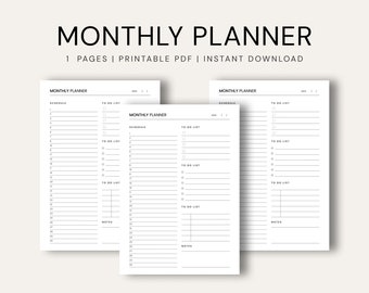 Daily Printable 1-page Planner | Instant Download | Organize Your Day ...