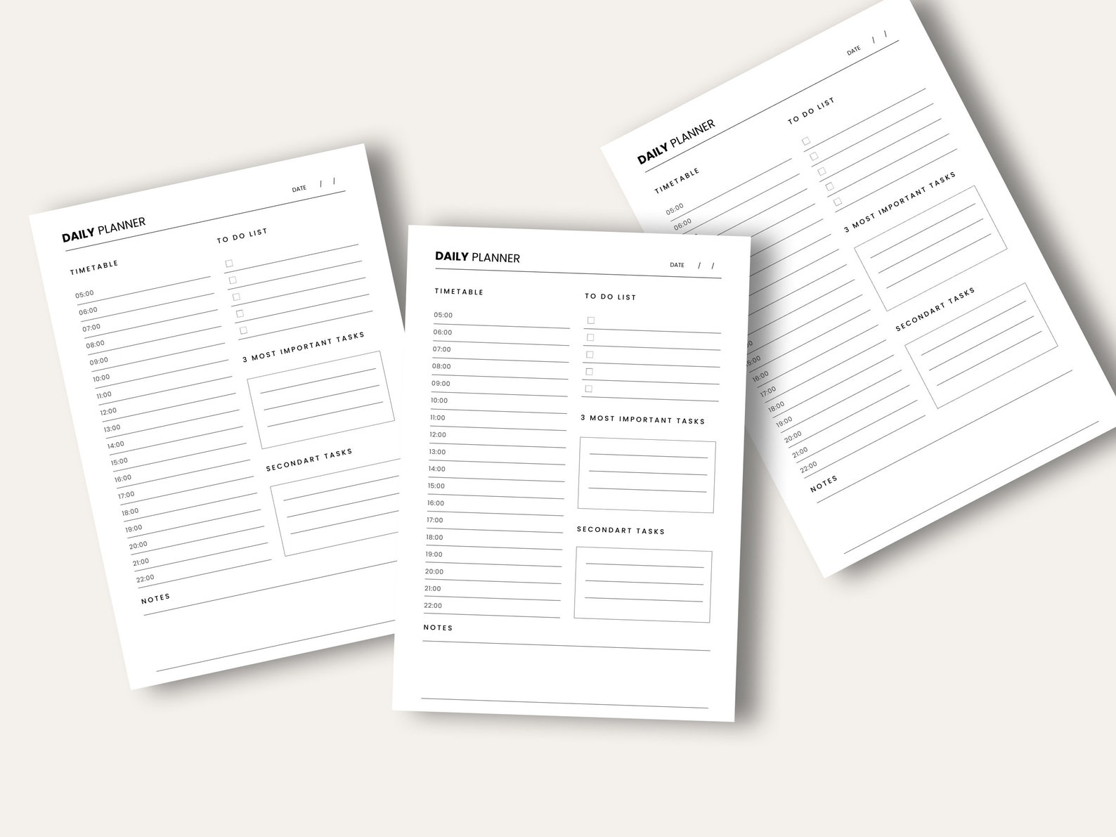 Daily Printable 1-page Planner | Instant Download | Organize Your Day ...