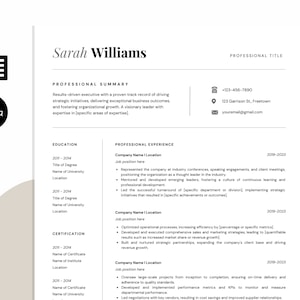 Modern Professional Resume Template | Editable CV Design | Canva and MS ...