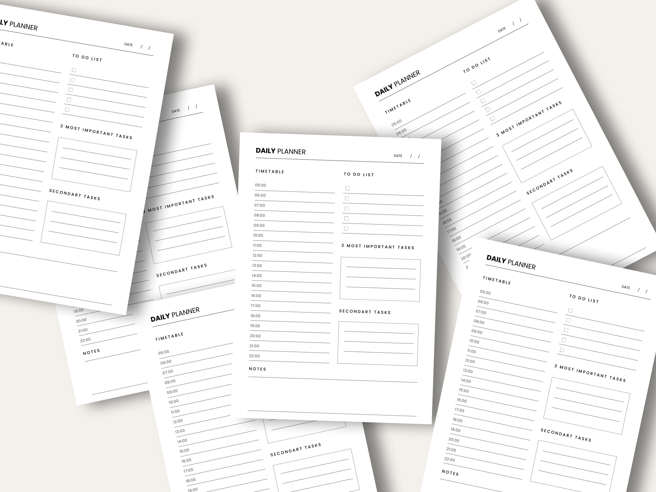 Daily Printable 1-page Planner | Instant Download | Organize Your Day ...