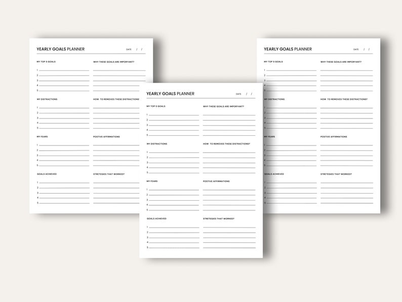 Year at a Glance Planner | Printable Annual Overview | Instant Download ...