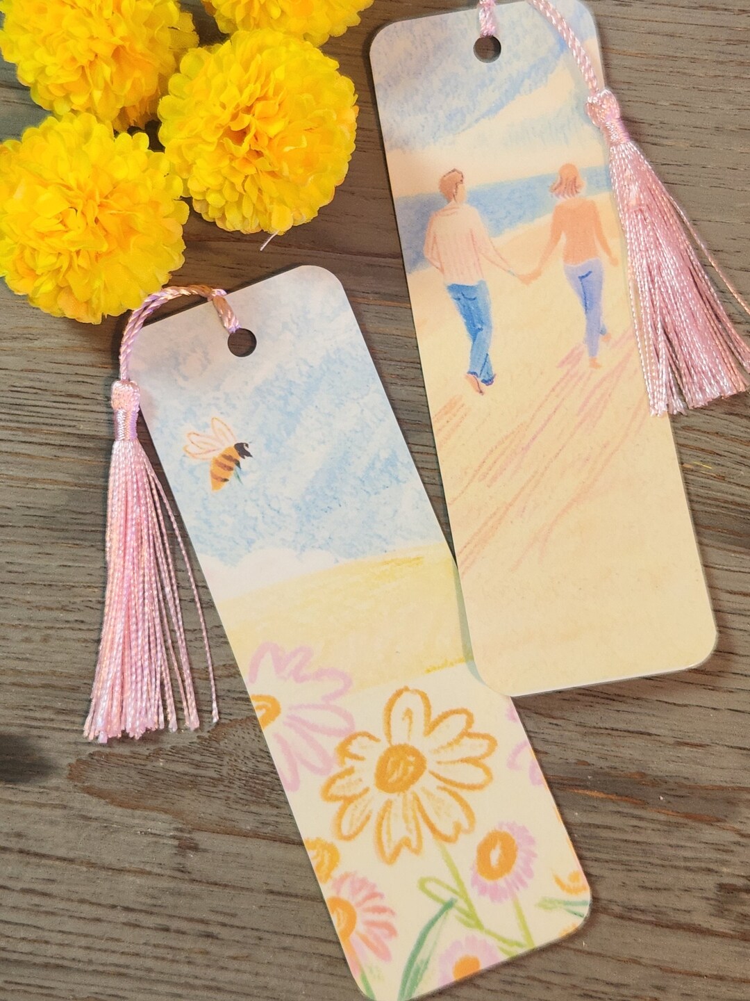 Colored Pencil Drawings Laminated Bookmark With Tassel Perfect for Book ...
