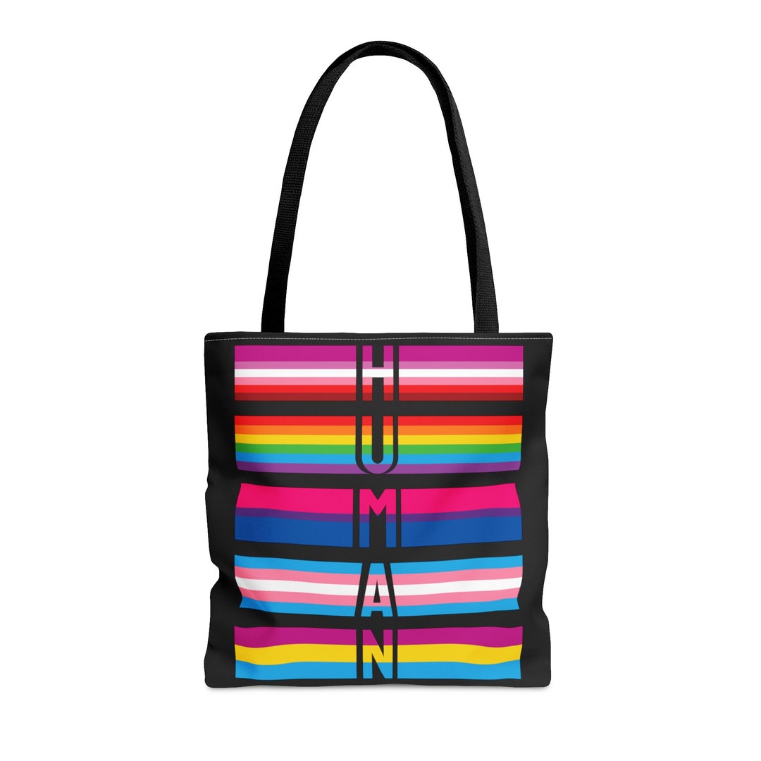 HUMAN Pride Flags Box Bottom Tote Queer Tote LGBTQIA Tote Bag Weekender ...