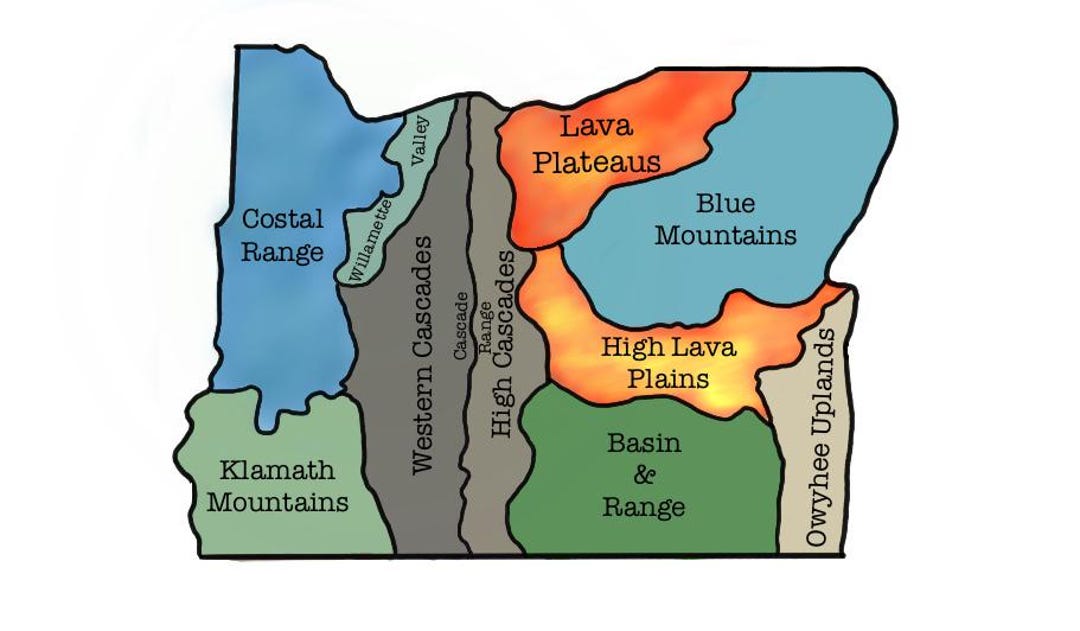 Geologic Provinces Oregon - Etsy