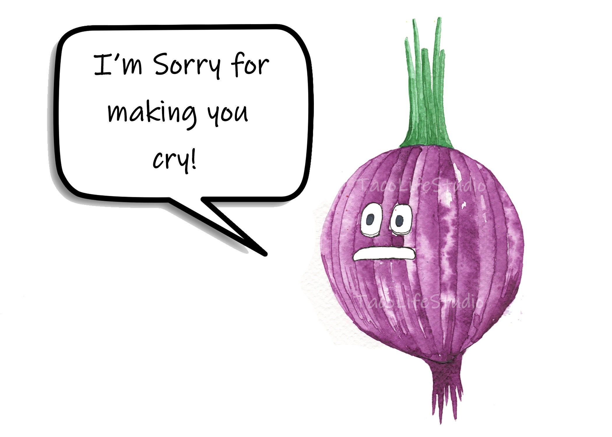 Printable Funny Apology Card With Onion, Sorry for Making You Cry, Im ...