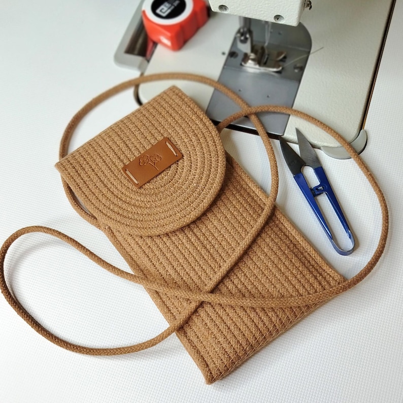 Zigzag Sewing. Rope Bag Pattern. Phone Bag PDF. Tutorial Cotton Cord ...