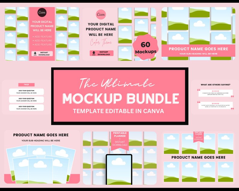 Canva Mockup Templates Bundle by Generational Luxury • Esty, Shopify ...