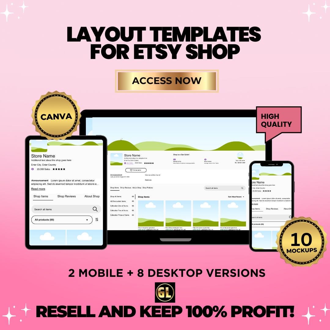 Etsy Store Mockup Layout Templates by Generational Luxury•stunning ...