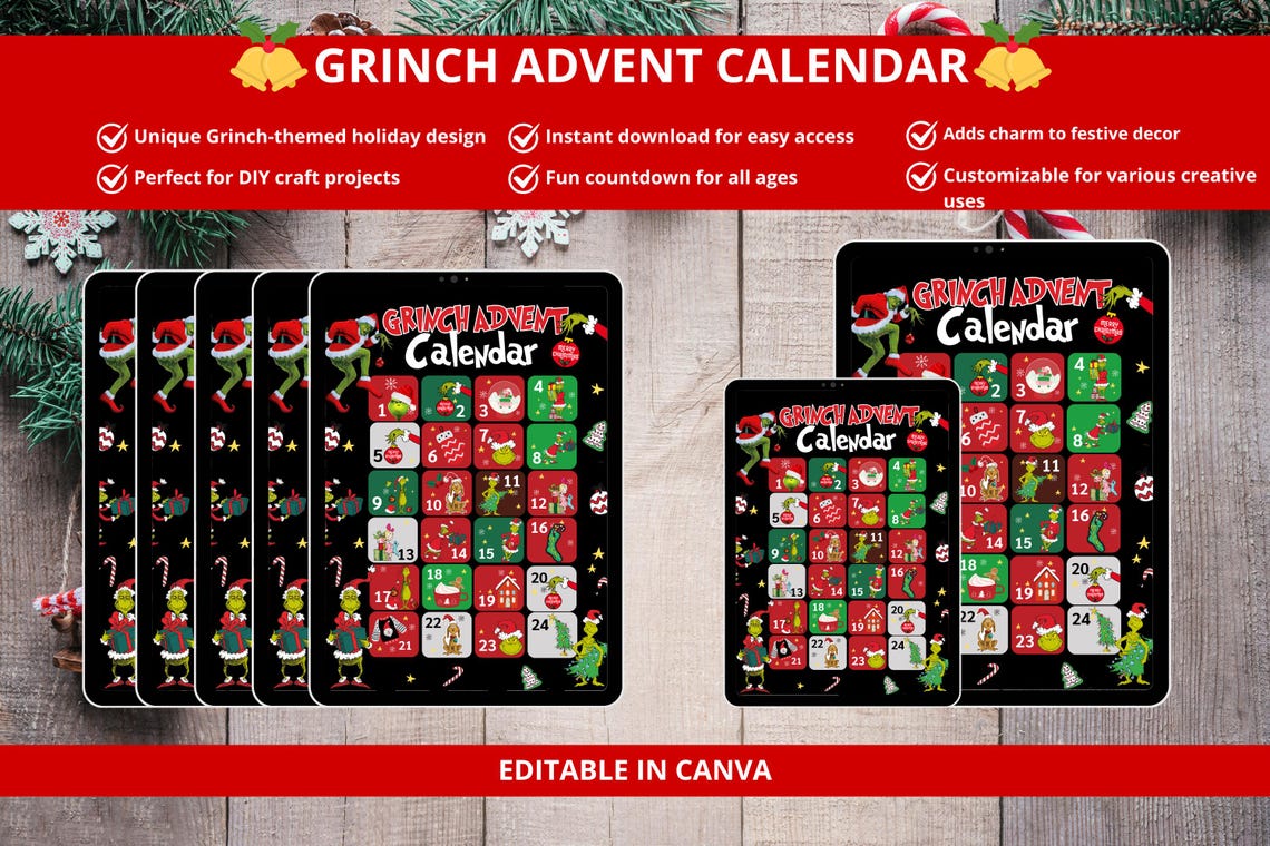 Grinch Advent Calendar Numbers by Generational Luxury • Grinch ...