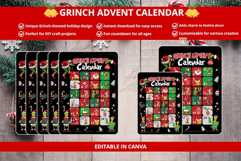 Grinch Advent Calendar Numbers by Generational Luxury • Grinch ...