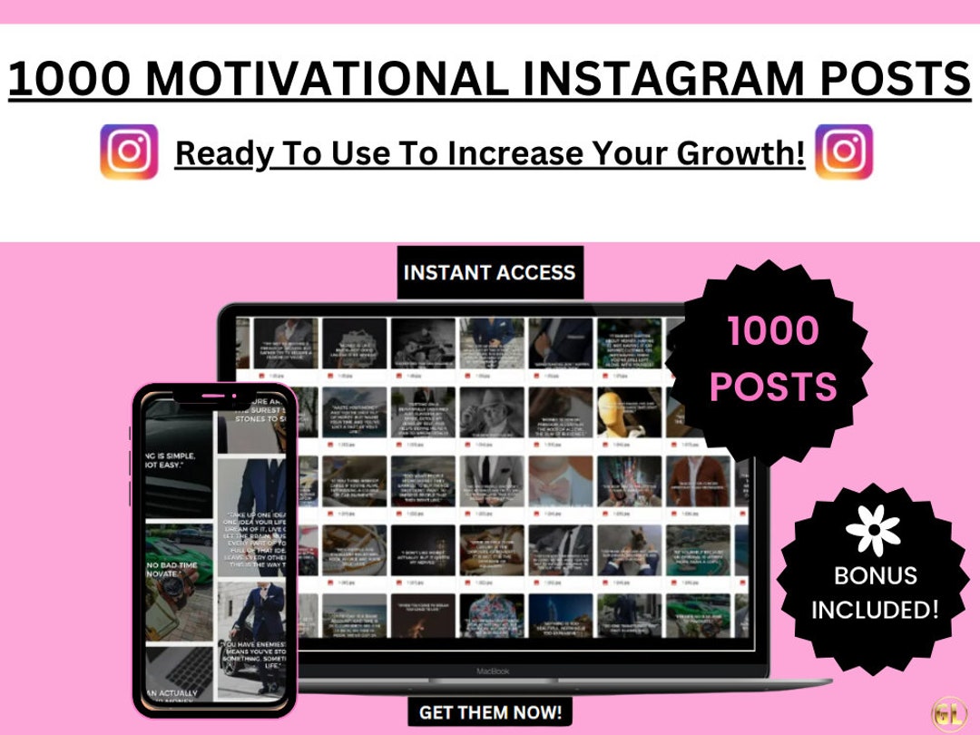 1000 Motivational Instagram Posts: Success Theme (digital Download) - Etsy