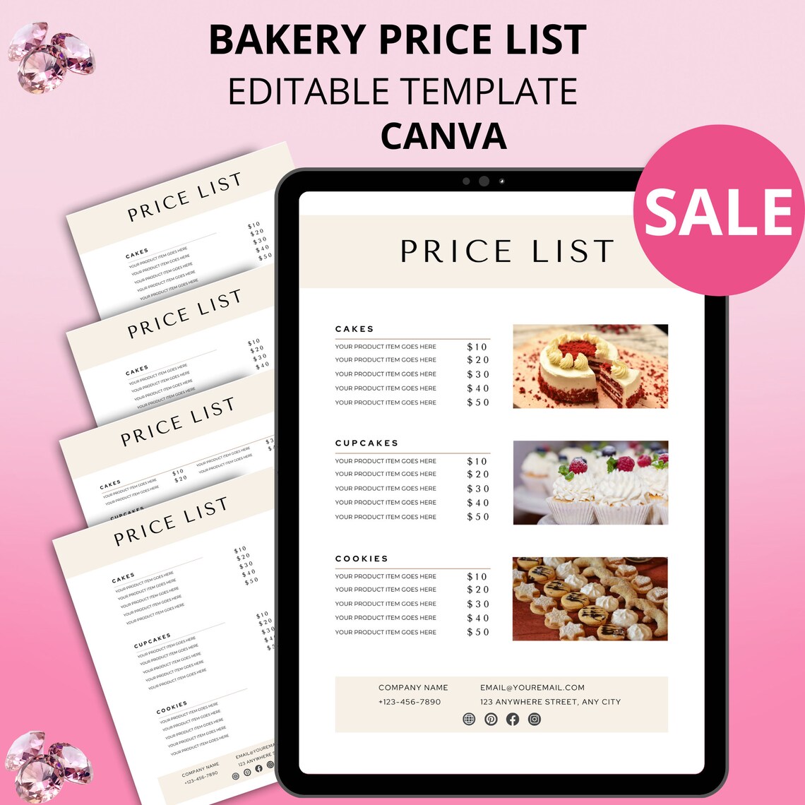 Bakery Price List Template by Generational Luxury Editable Price List ...