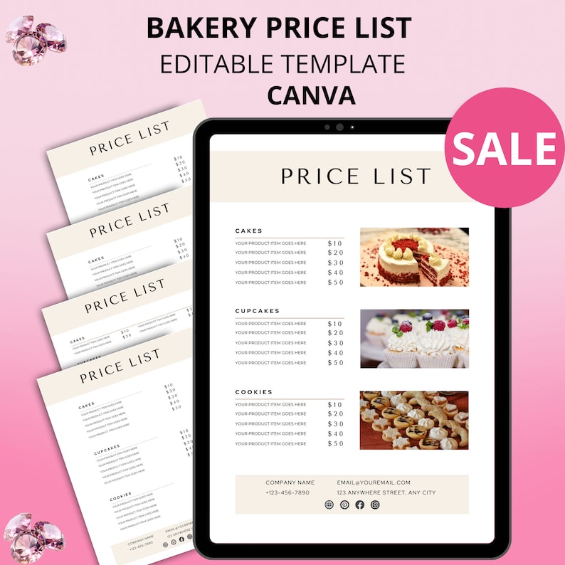 Bakery Price List Template by Generational Luxury• Editable Price List ...