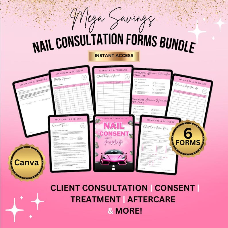 Editable Nail Consultation Forms: Salon Client Consent (canva Templates ...