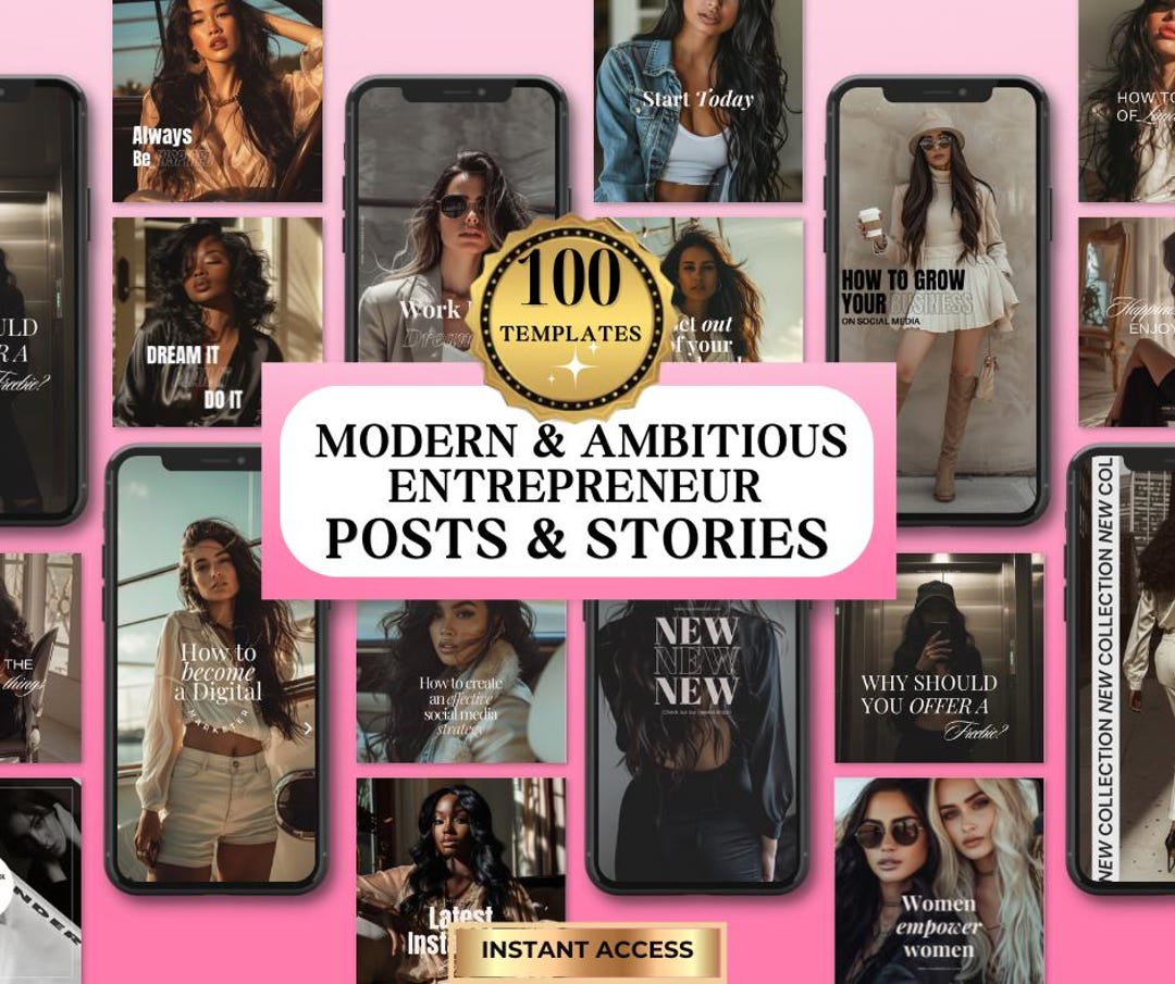 Entrepreneur Templates for Instagram Posts & Stories Marketing by ...