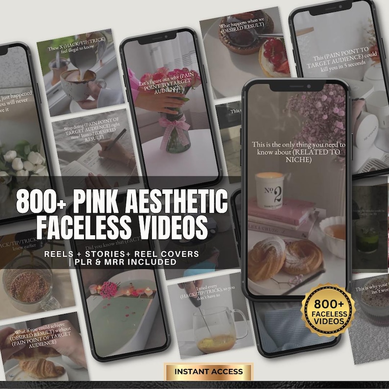 Pink Faceless Video Reels | Social Media Content (digital Download - Etsy