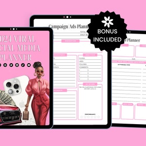 2024 Viral Social Media Planner: Canva Template (MRR/PLR) - Etsy