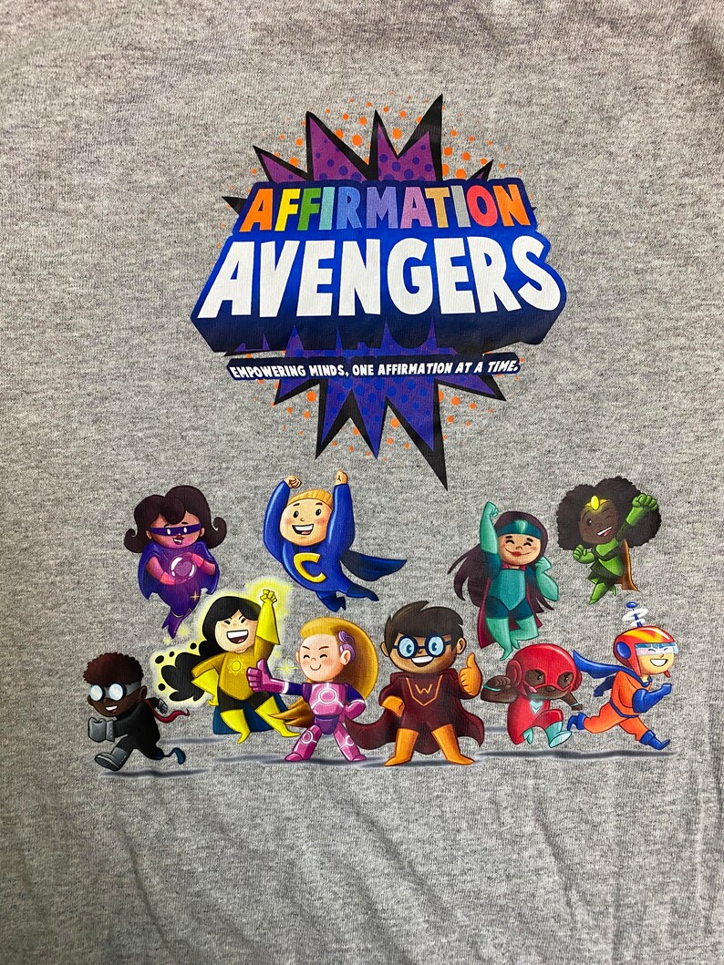 Affirmation Avengers Graphic T-shirt Front Pocket and Back Design SEL ...