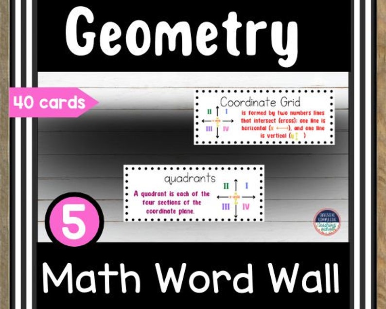 5th Grade Math Word Wall Geometry- Vocabulary Cards - Etsy
