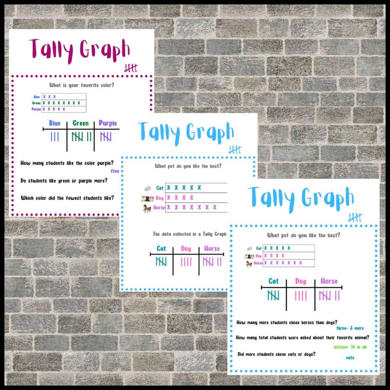1st Grade Math Anchor Charts Picture and Tally Graphs Posters - Etsy